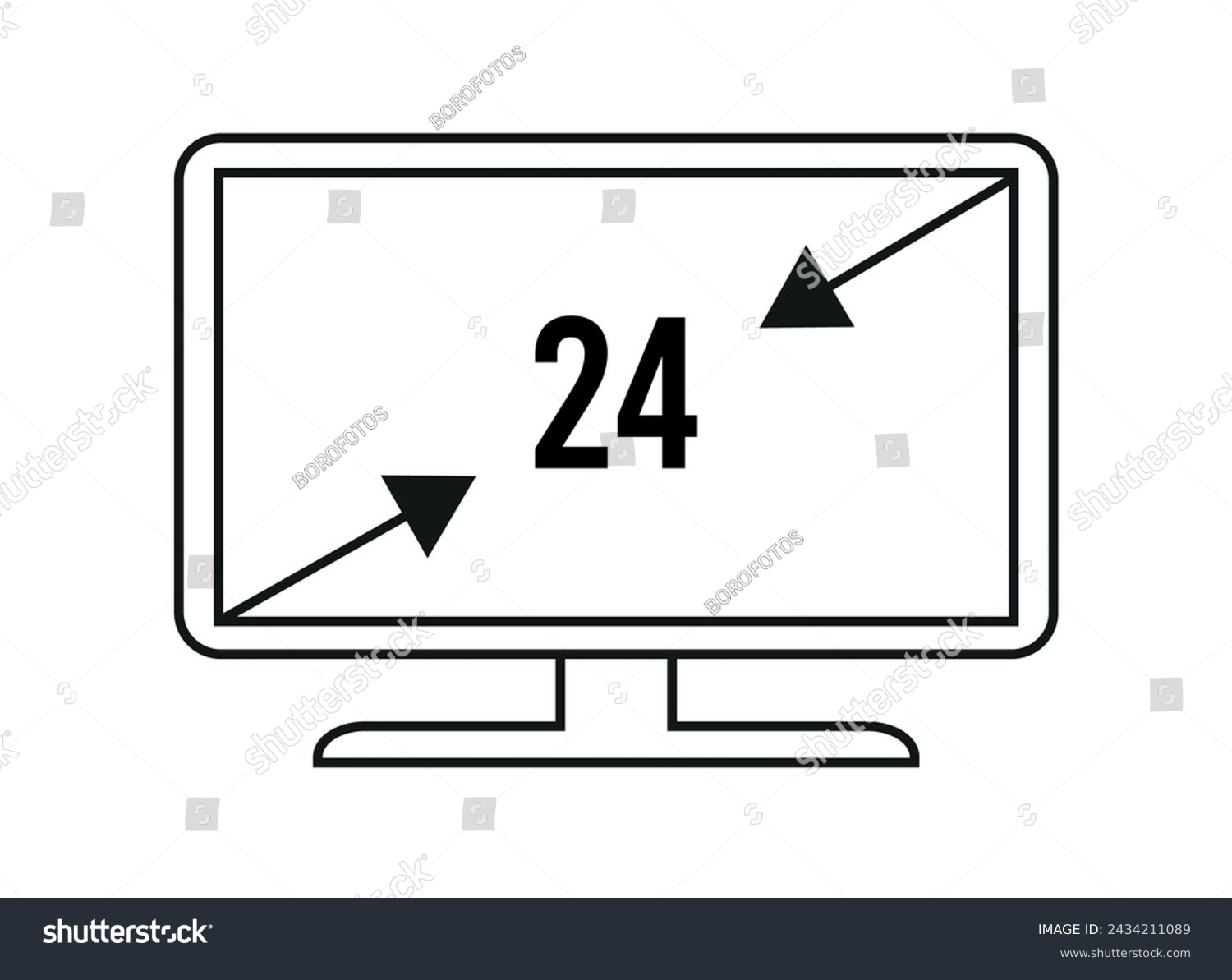 24 inches. Vector 24 inch monitor, screen - Royalty Free Stock Vector ...