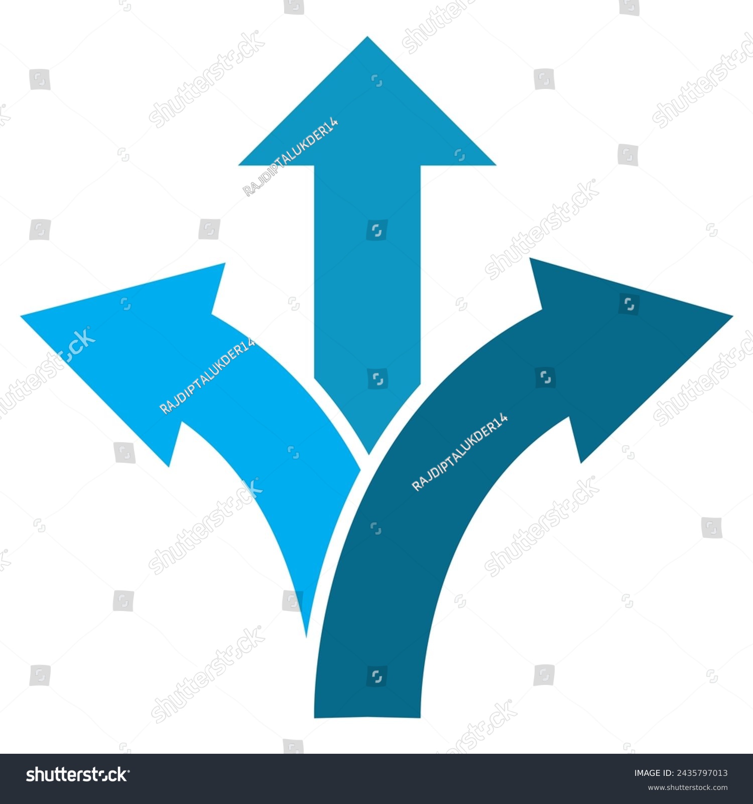 Three Way Direction Arrow Icon Arrow Icon Royalty Free Stock Vector
