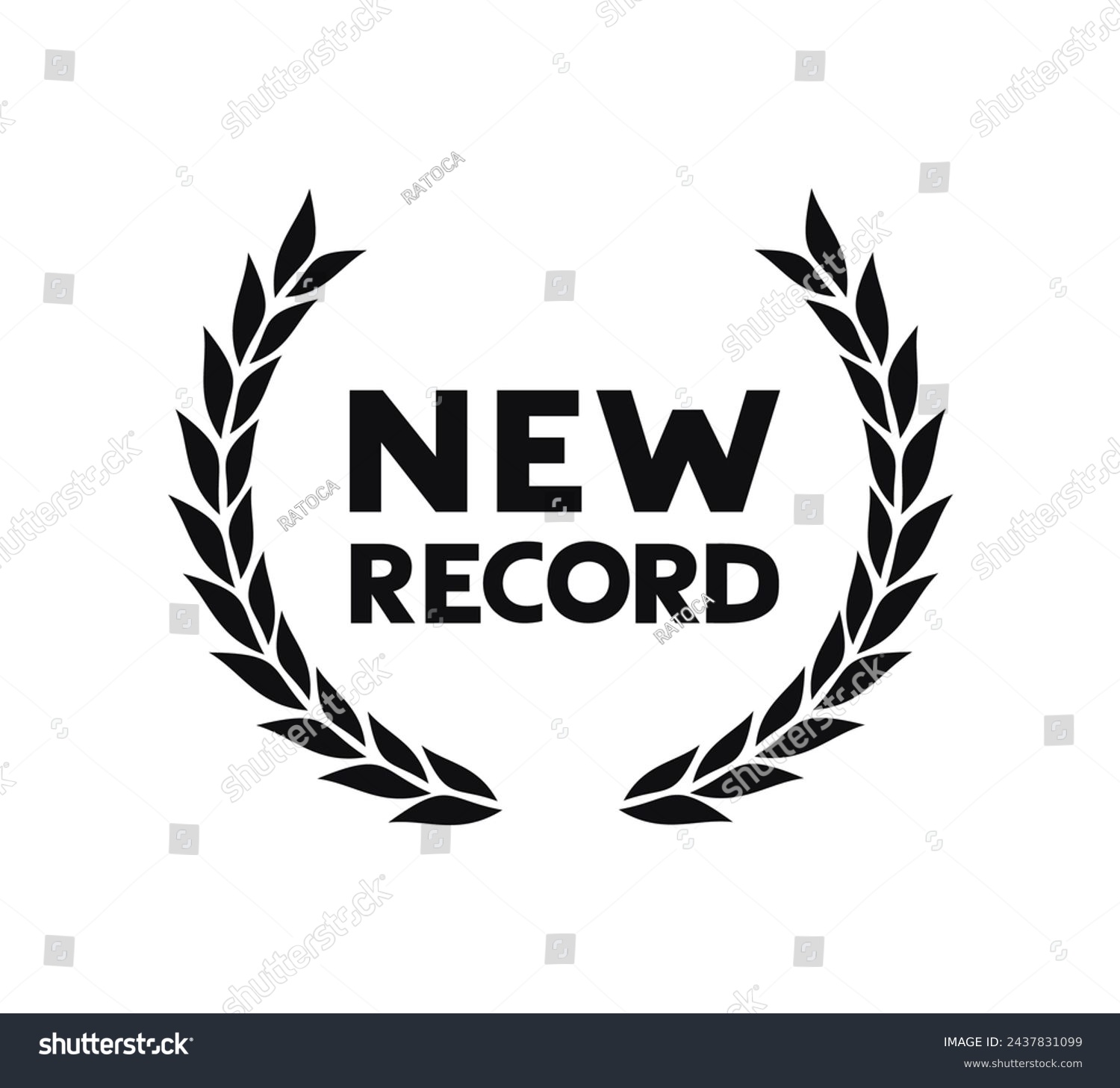 Design of new record symbol - Royalty Free Stock Vector 2437831099 ...