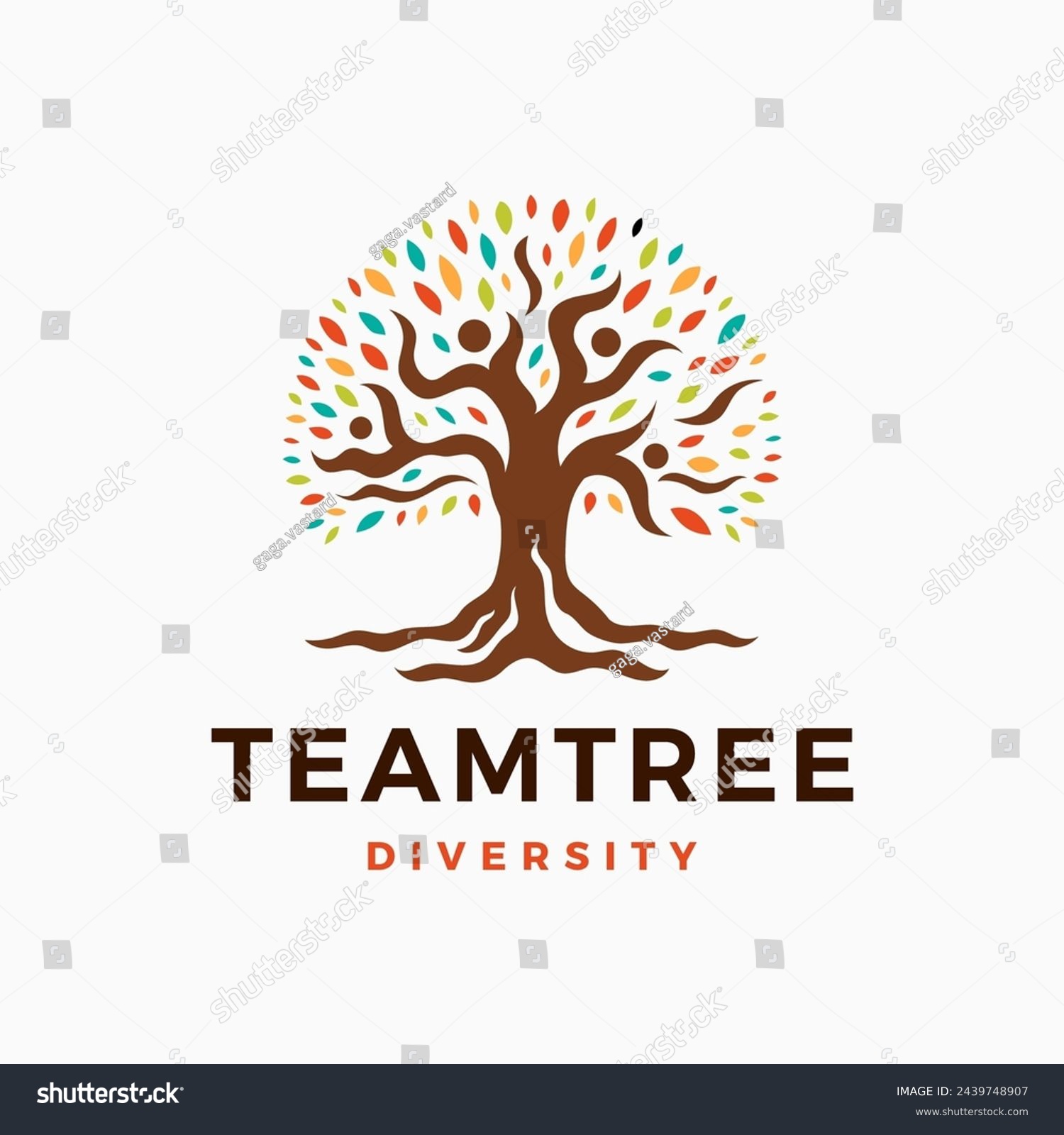 banyan tree people community nature logo vector - Royalty Free Stock ...