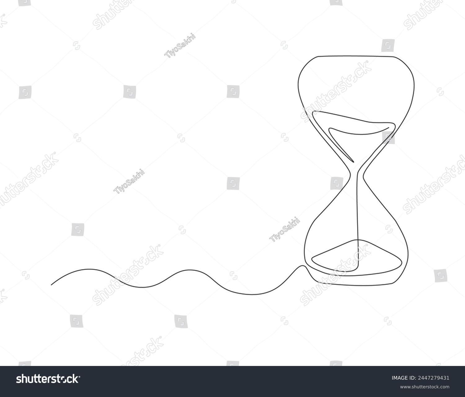 Continuous Line Drawing Of Hourglass One Line Royalty Free Stock Vector 2447279431