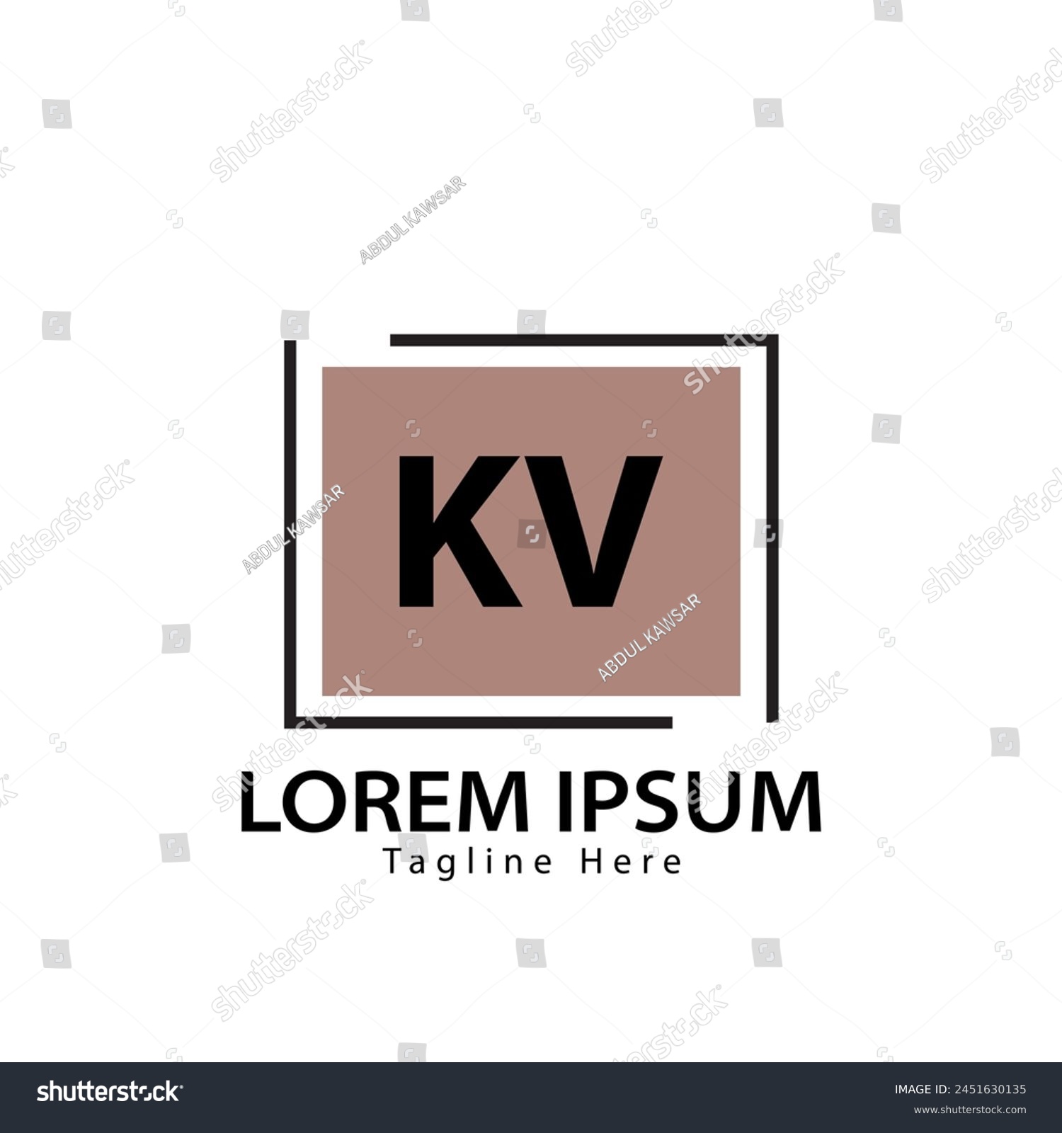 Letter Kv Logo Kv Kv Logo Design Vector Royalty Free Stock Vector 2451630135