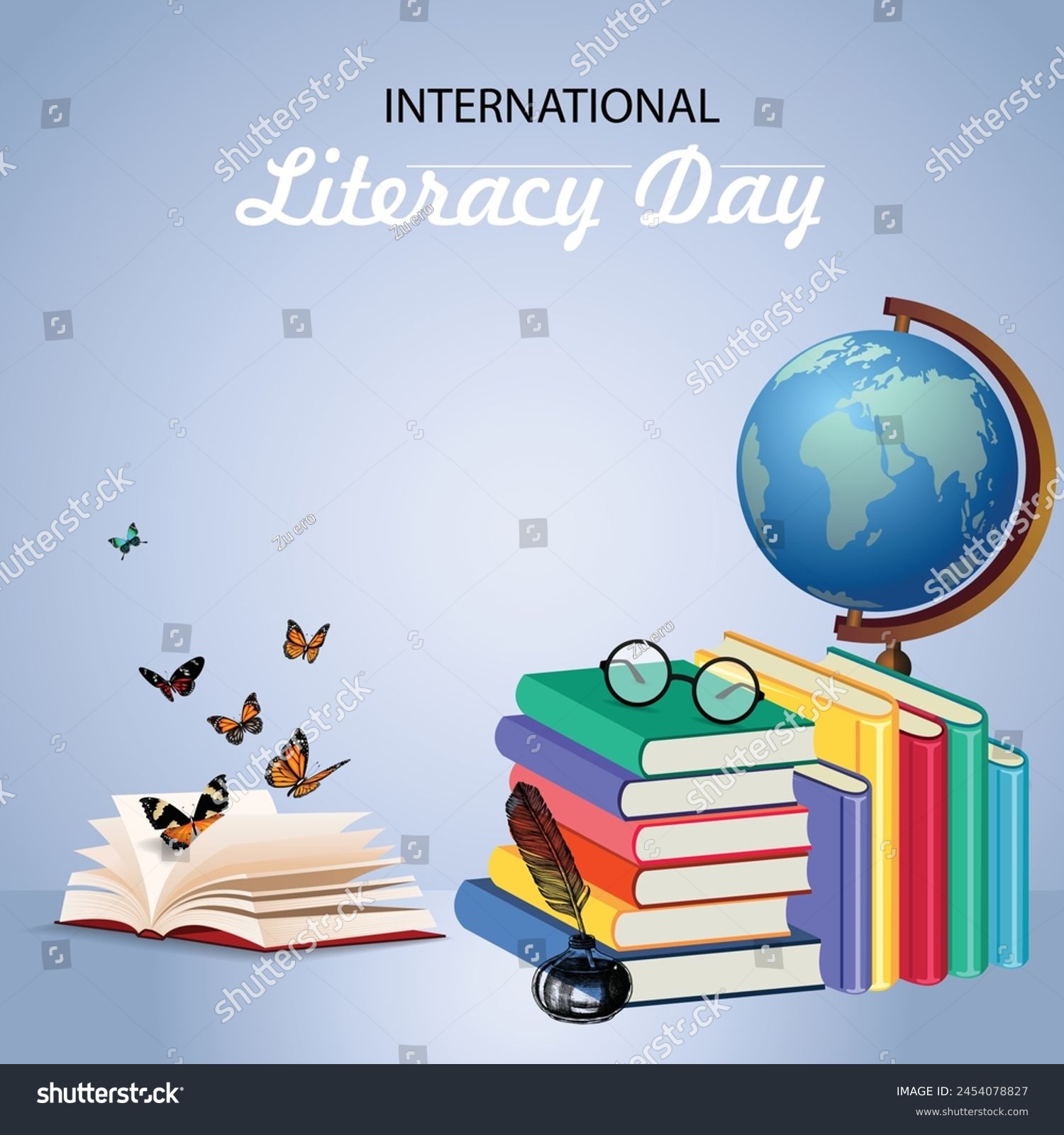International Literacy Day. Education day - Royalty Free Stock Vector 2454078827 - Avopix.com
