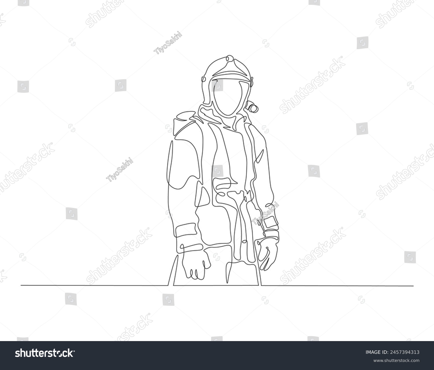 Continuous one line drawing of the firefighter - Royalty Free Stock ...