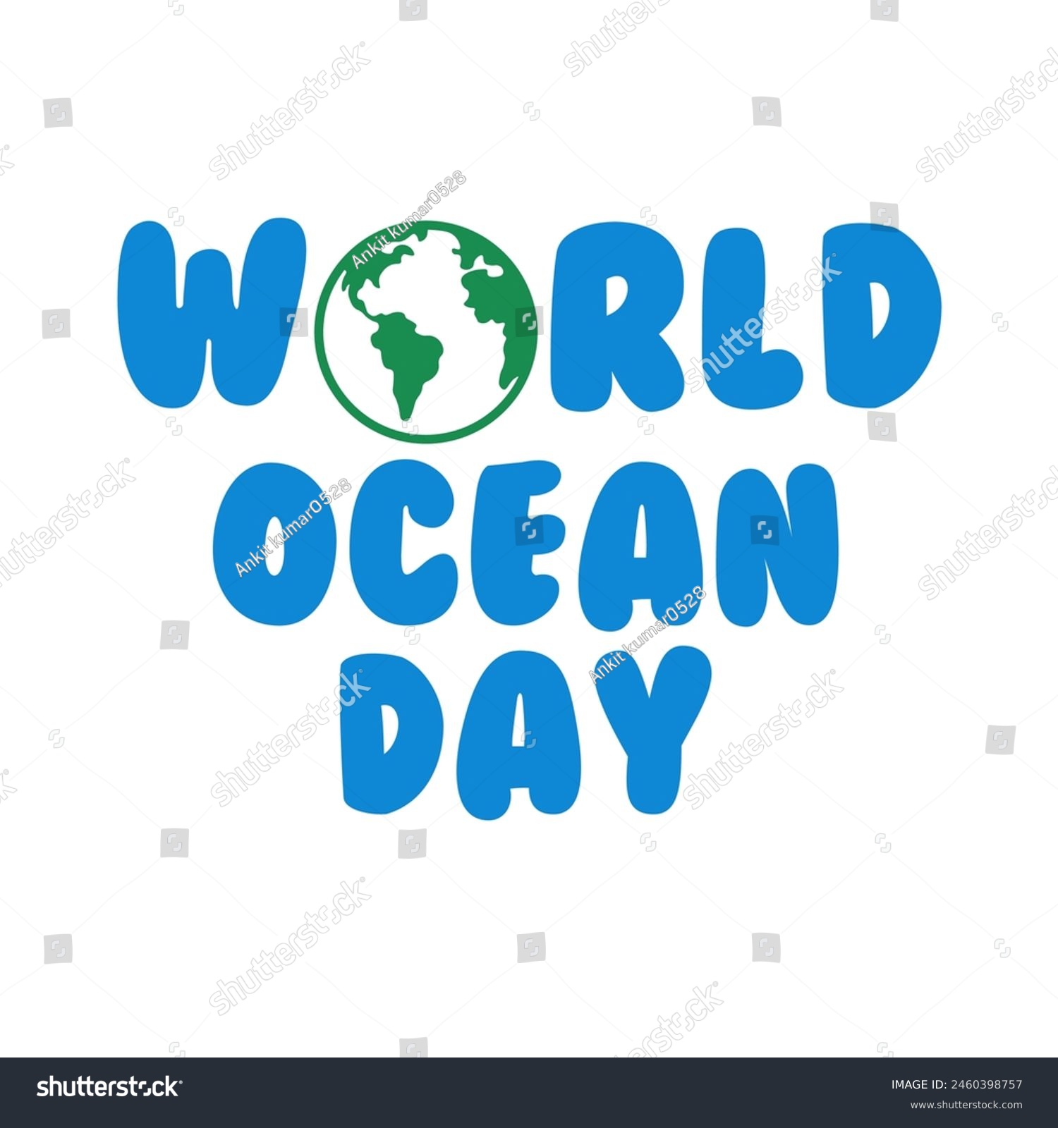 Lets Save Our Oceans World Oceans Day Design Royalty Free Stock
