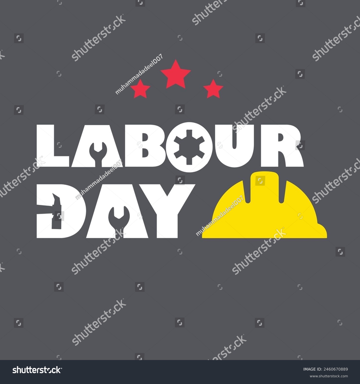 Happy Labor Day. Creative logo concept with red - Royalty Free Stock ...