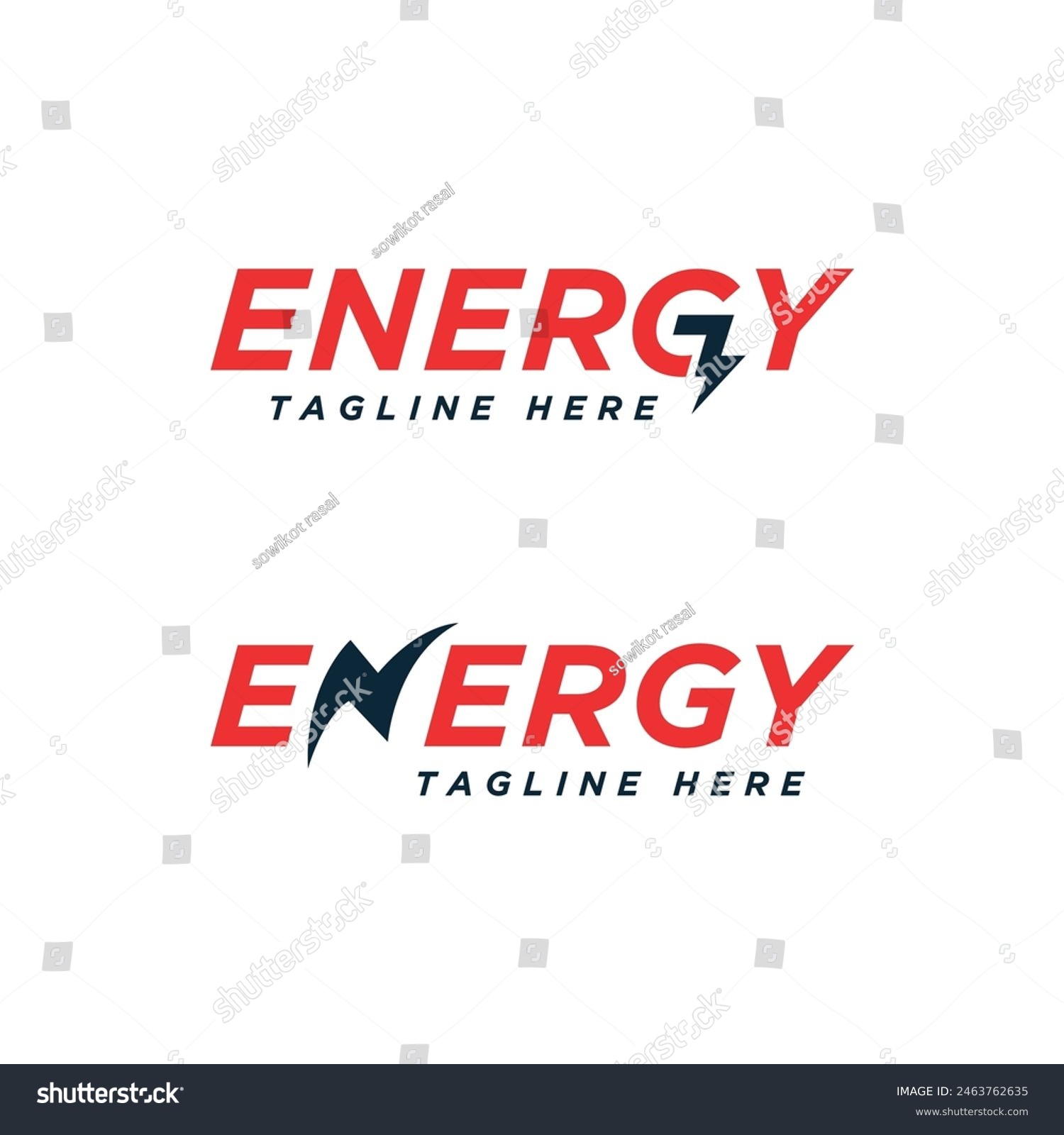Energy Electrical Sign Text Based Wordmark Logo Royalty Free Stock Vector 2463762635