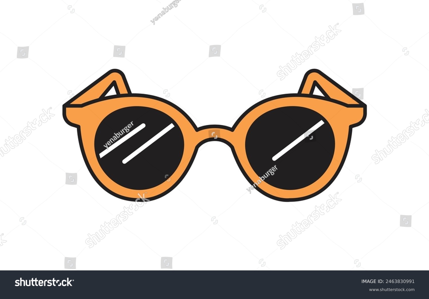 Sunglasses Clip Art On White Background Fashion Royalty Free Stock Vector 2463830991