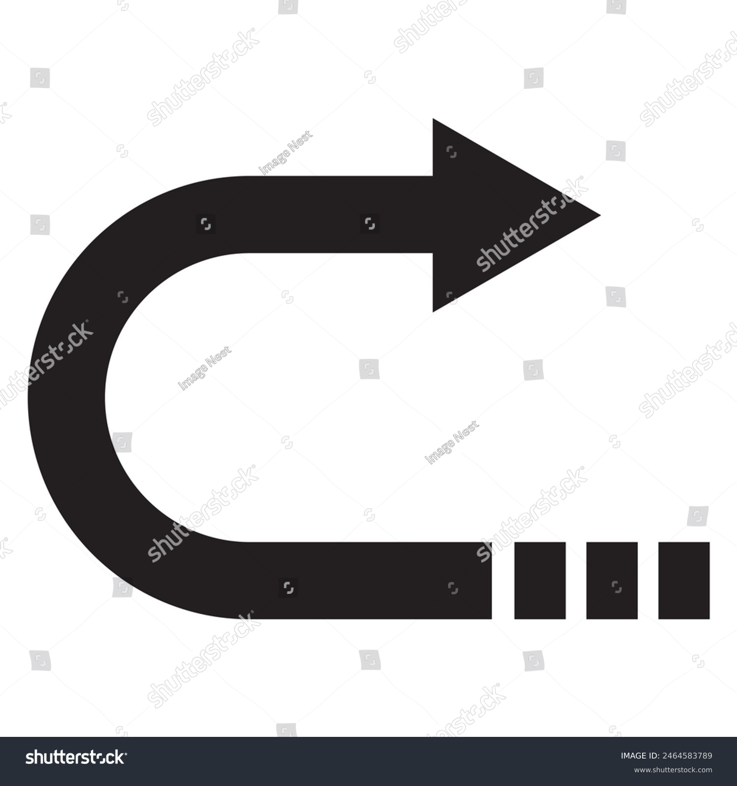 Arrow sign icon silhouette, Black go back return - Royalty Free Stock ...