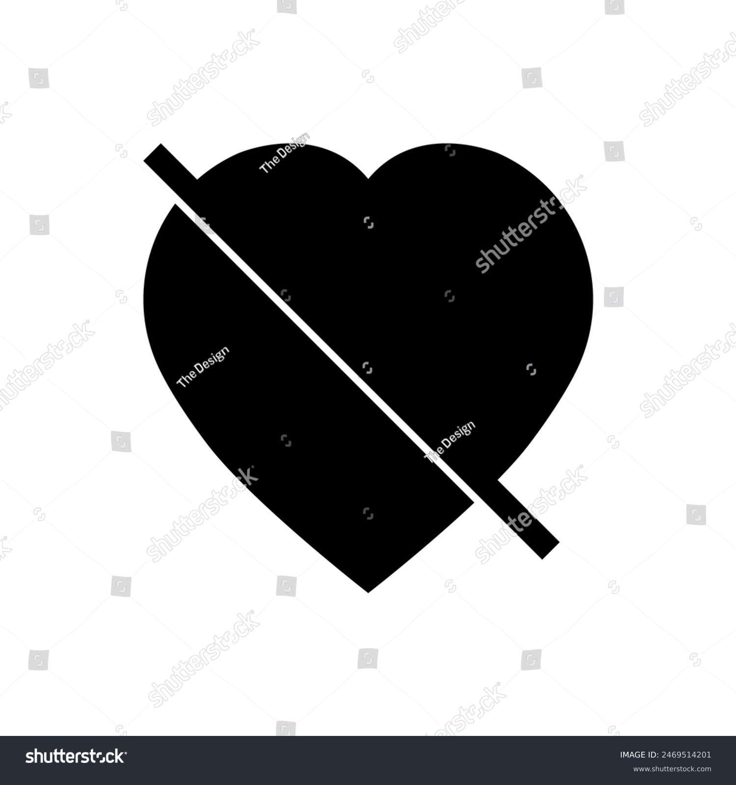 Dislike Icon No Love Hate Symbol Royalty Free Stock Vector 2469514201