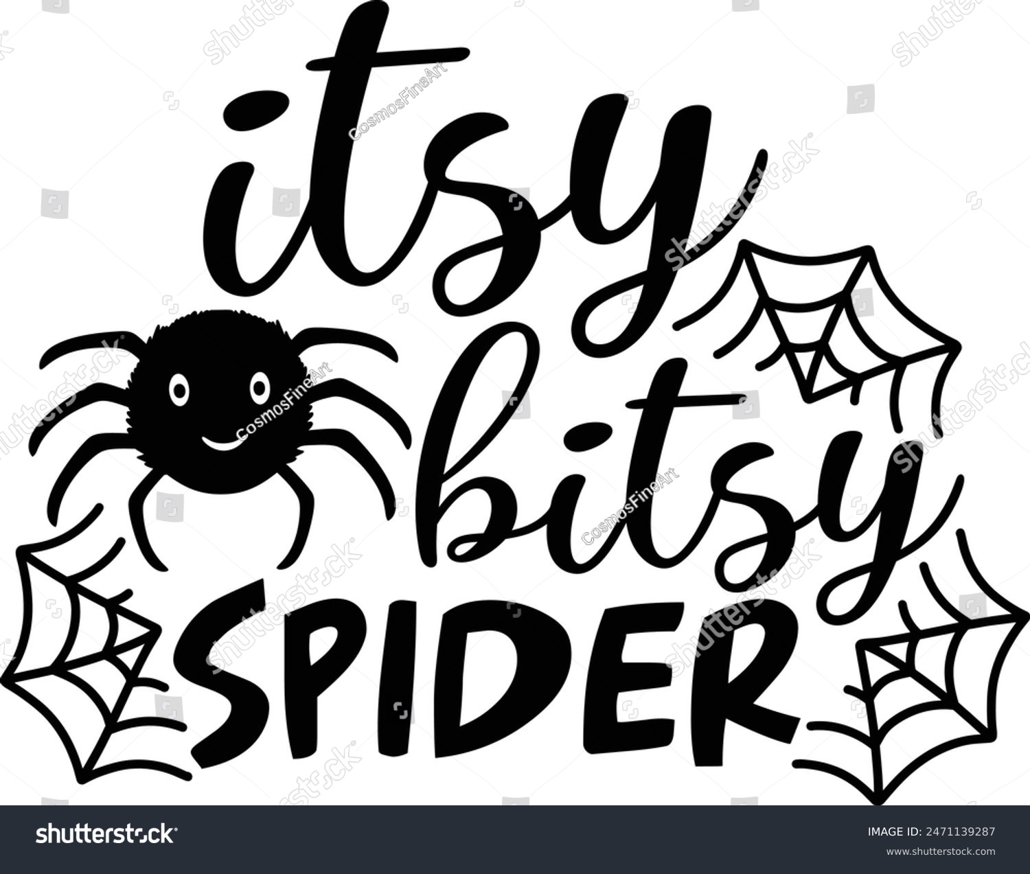 Itsy Bitsy Spider Funny Halloween Spider - Royalty Free Stock Vector ...