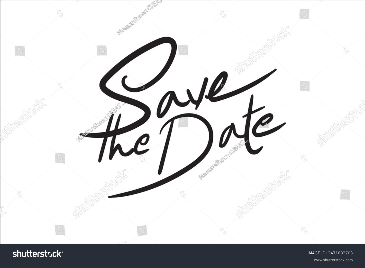 Save the date calligraphy letter style - Royalty Free Stock Vector ...