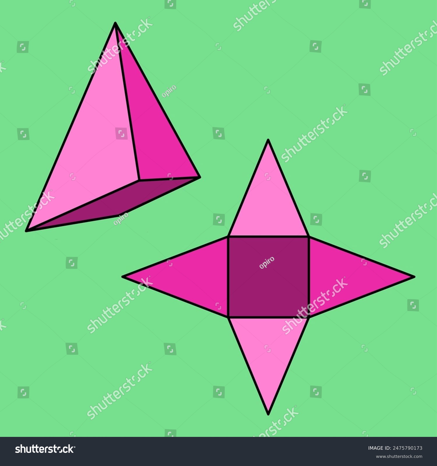 The basics of rectangular prism forming in the - Royalty Free Stock ...