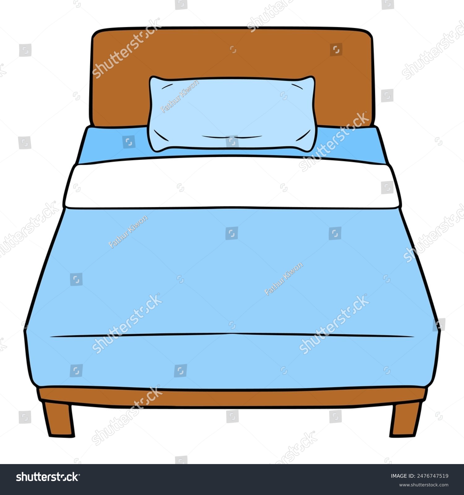 modern bed illustration hand drawn isolated - Royalty Free Stock Vector ...