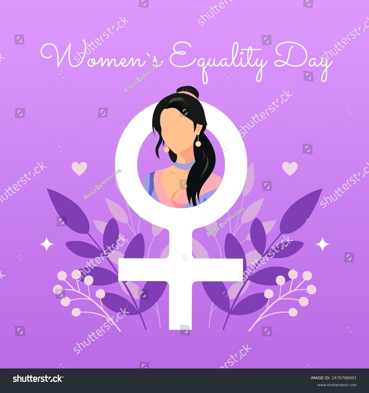 Square Banner Womens Equality Day Beautiful Royalty Free Stock