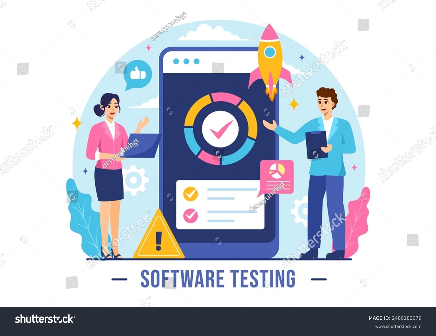 Software Testing Vector Illustration Featuring Royalty Free Stock Vector 2480182079