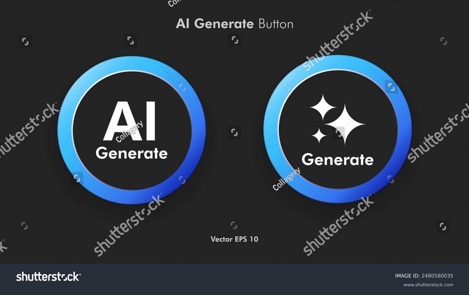 Generate Ai Circular Button User Interface Royalty Free Stock Vector 2480580035