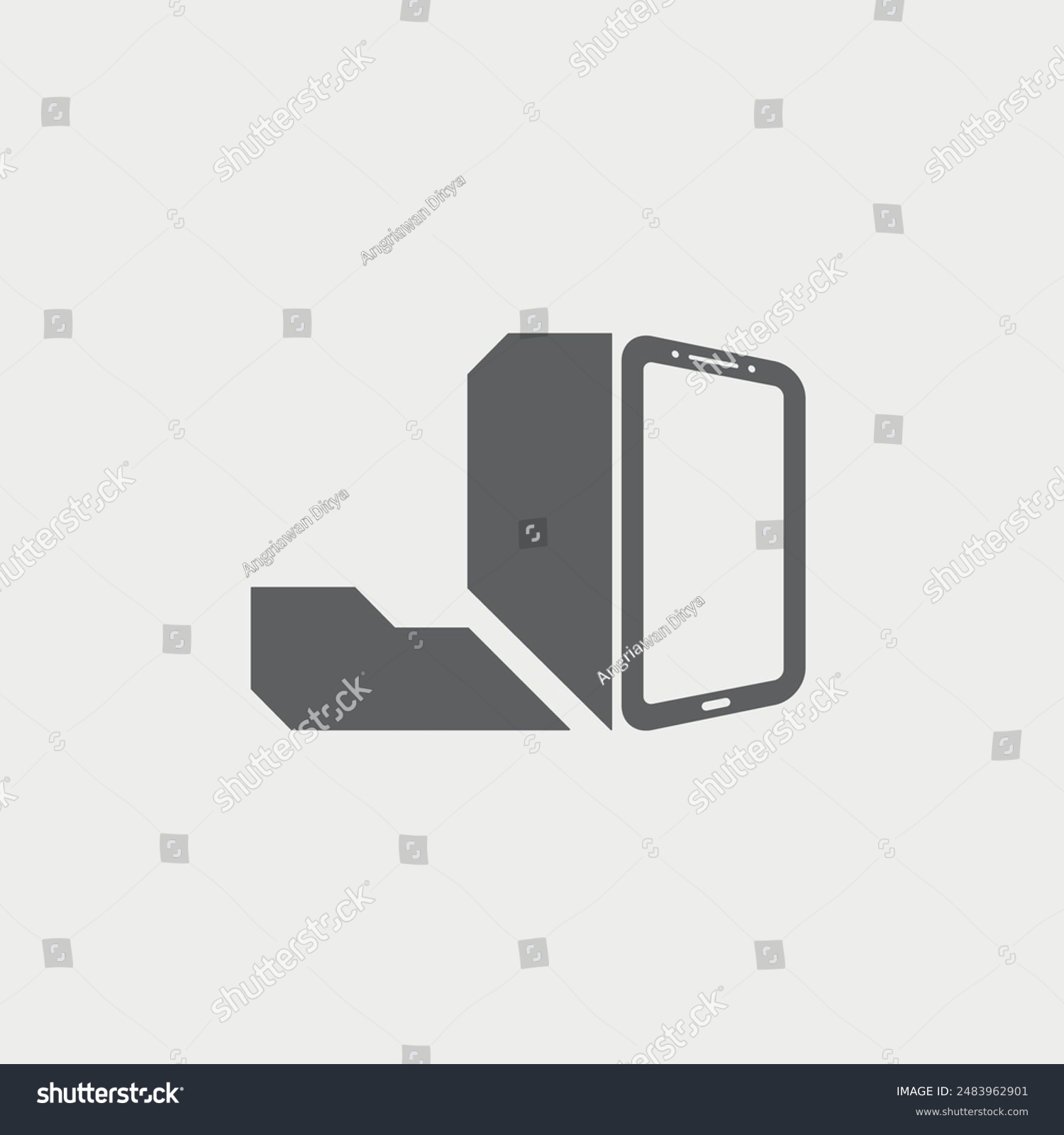 Letter J Initial Smartphone Logo Design. Vector - Royalty Free Stock ...