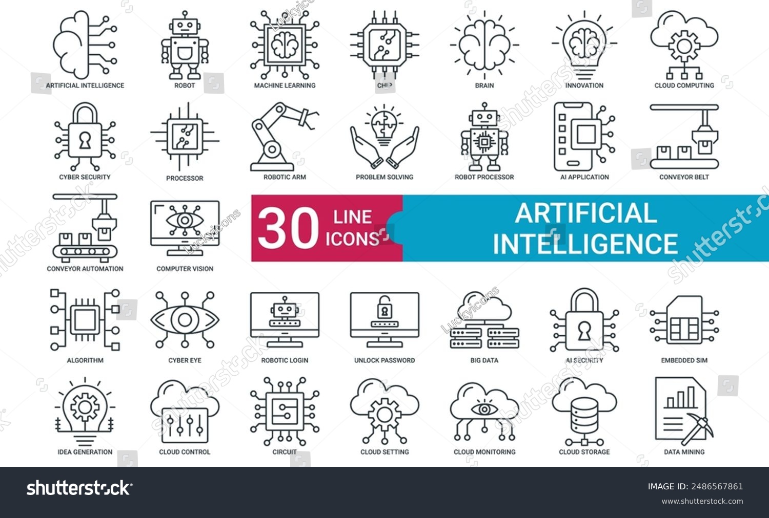 Artificial Intelligence icon collection set with - Royalty Free Stock ... Artificial Intelligence icon collection set with - Royalty Free Stock ...