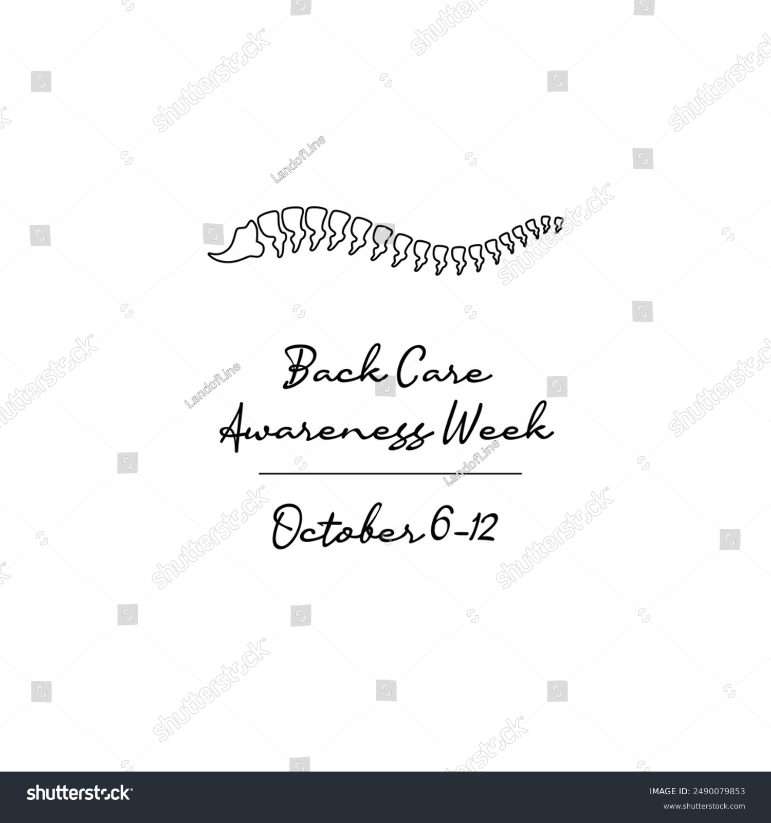 line art of Back Care Awareness Week good for - Royalty Free Stock ...