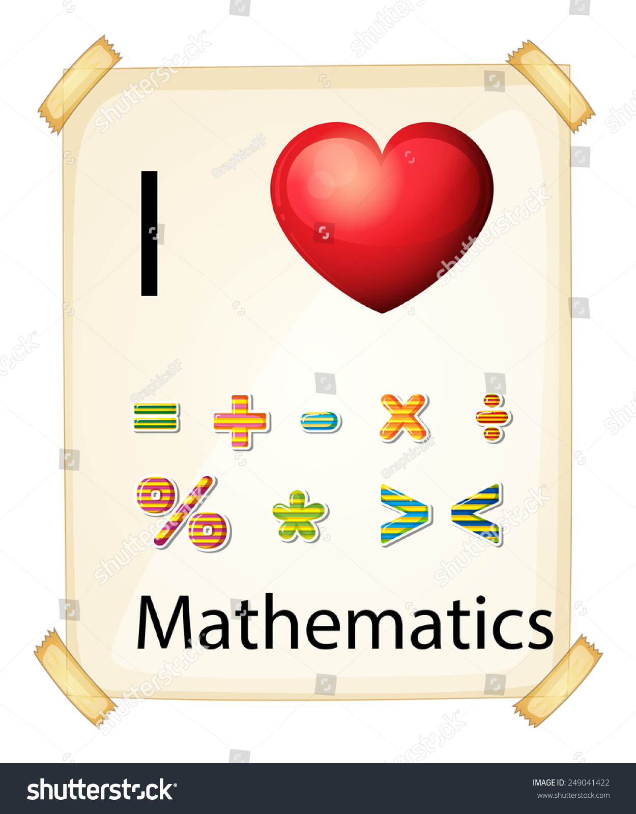 A poster showing the love of Mathematics on a - Royalty Free Stock ...