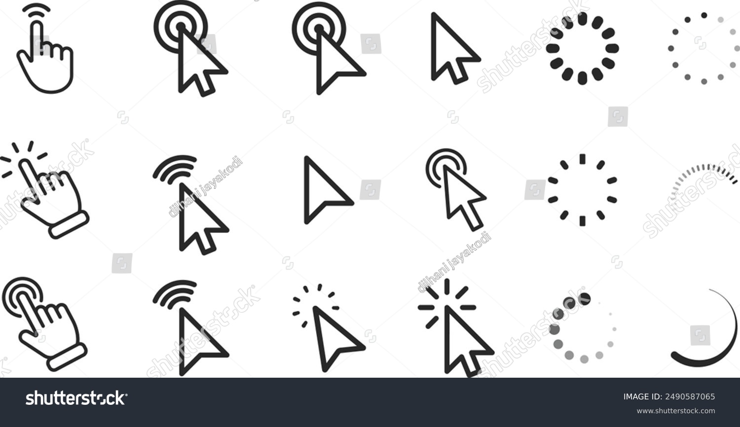 Computer Mouse Click Cursor Load Symbol Royalty Free Stock Vector 2490587065