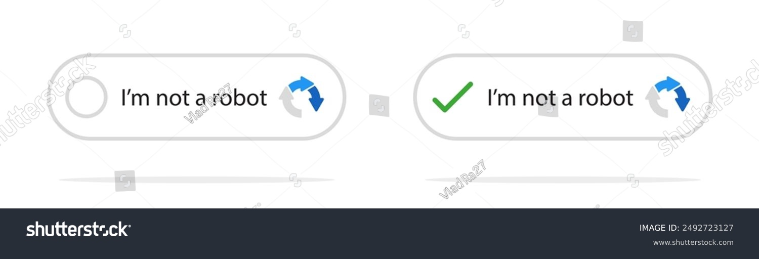 Recaptcha Illustration Captcha Buttons Royalty Free Stock Vector 2492723127