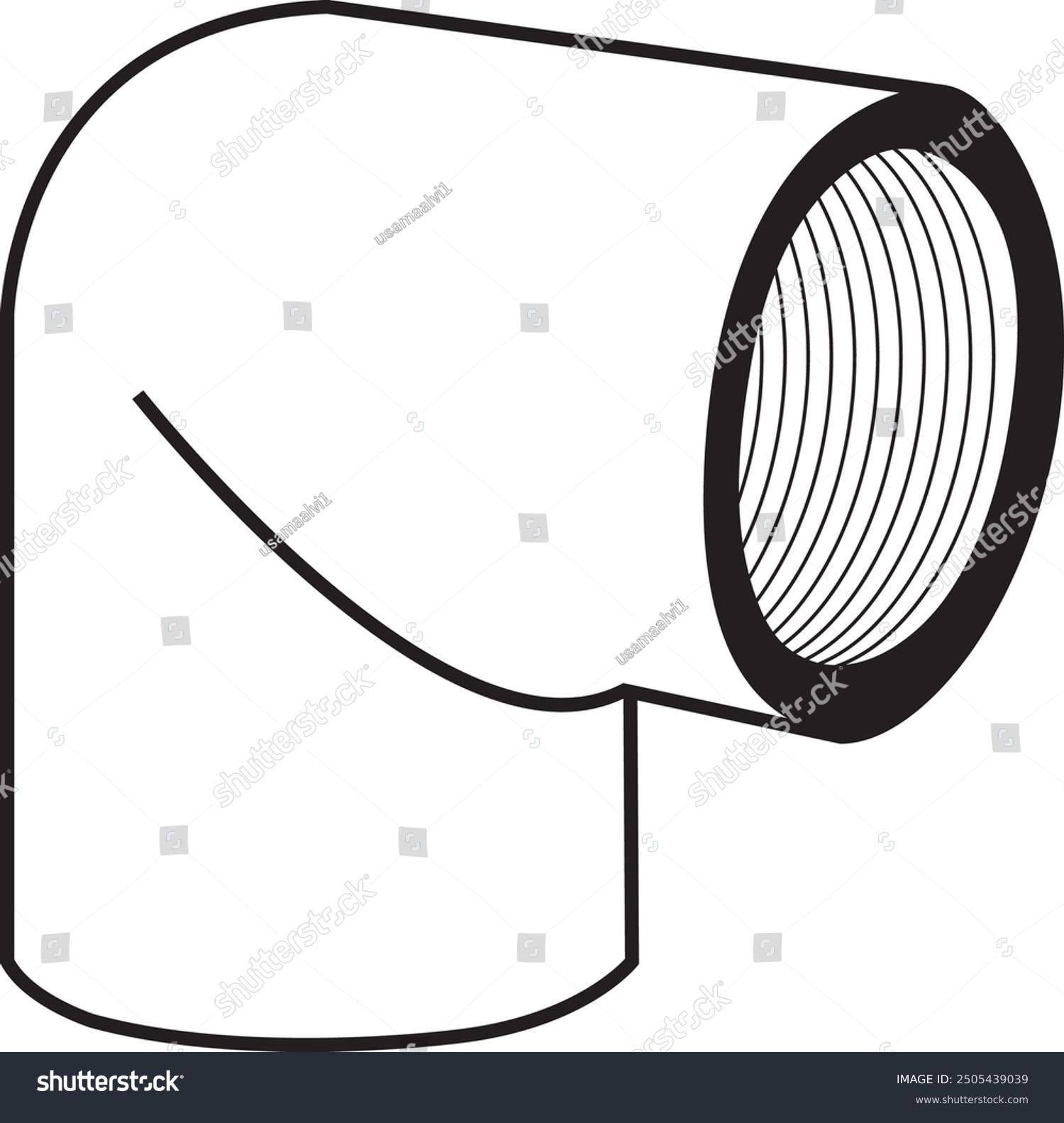 L Shape PVC Pipe Fitting line drawing - Royalty Free Stock Vector ...