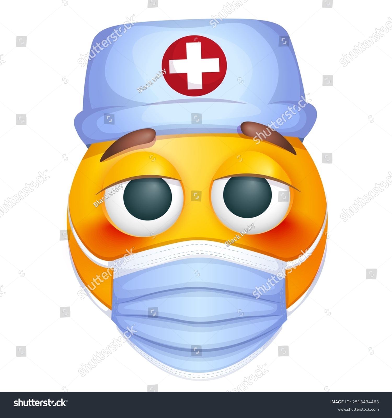 Doctor emoji on white background. Emoticon with - Royalty Free Stock ...