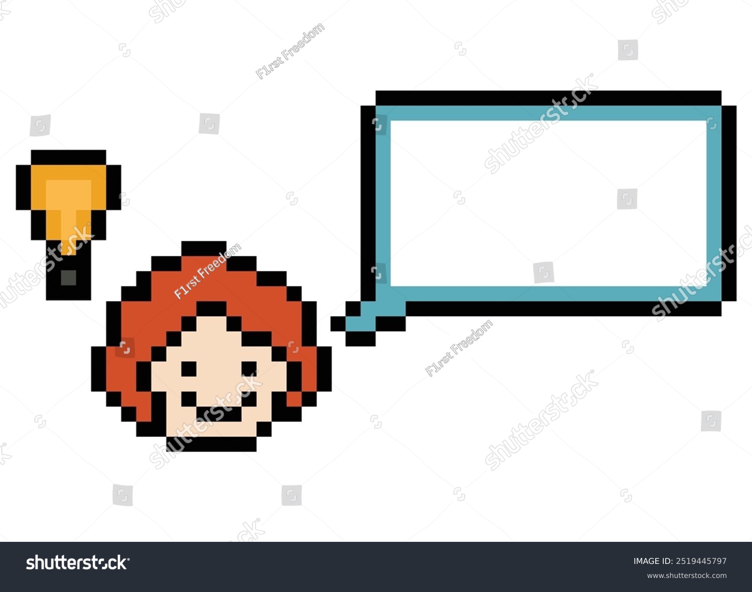 Cartoon cute pixel 8bit character face man with - Royalty Free Stock ...
