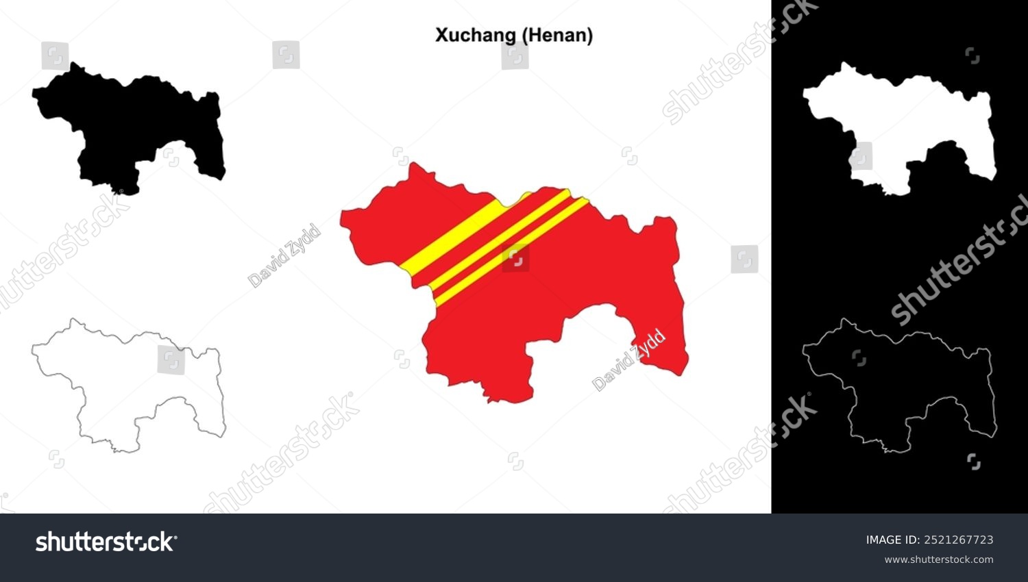 Xuchang blank outline map set - Royalty Free Stock Vector 2521267723 ...