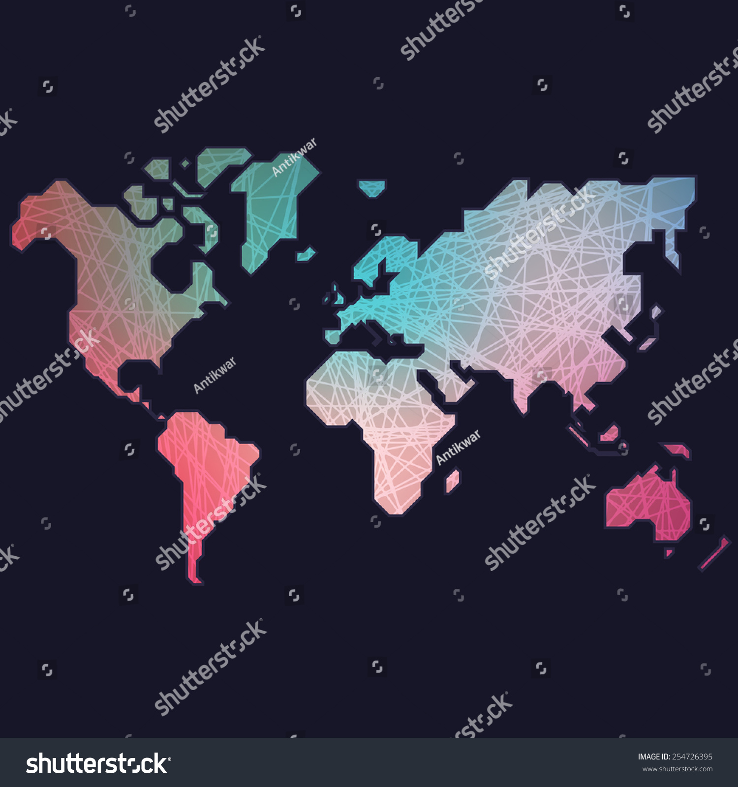 Abstract world map - Royalty Free Stock Vector 254726395 - Avopix.com