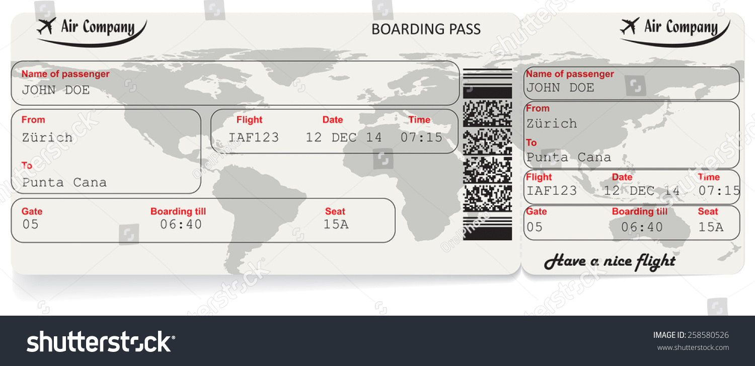 Vector Image Of Airline Boarding Pass Ticket Royalty Free Stock