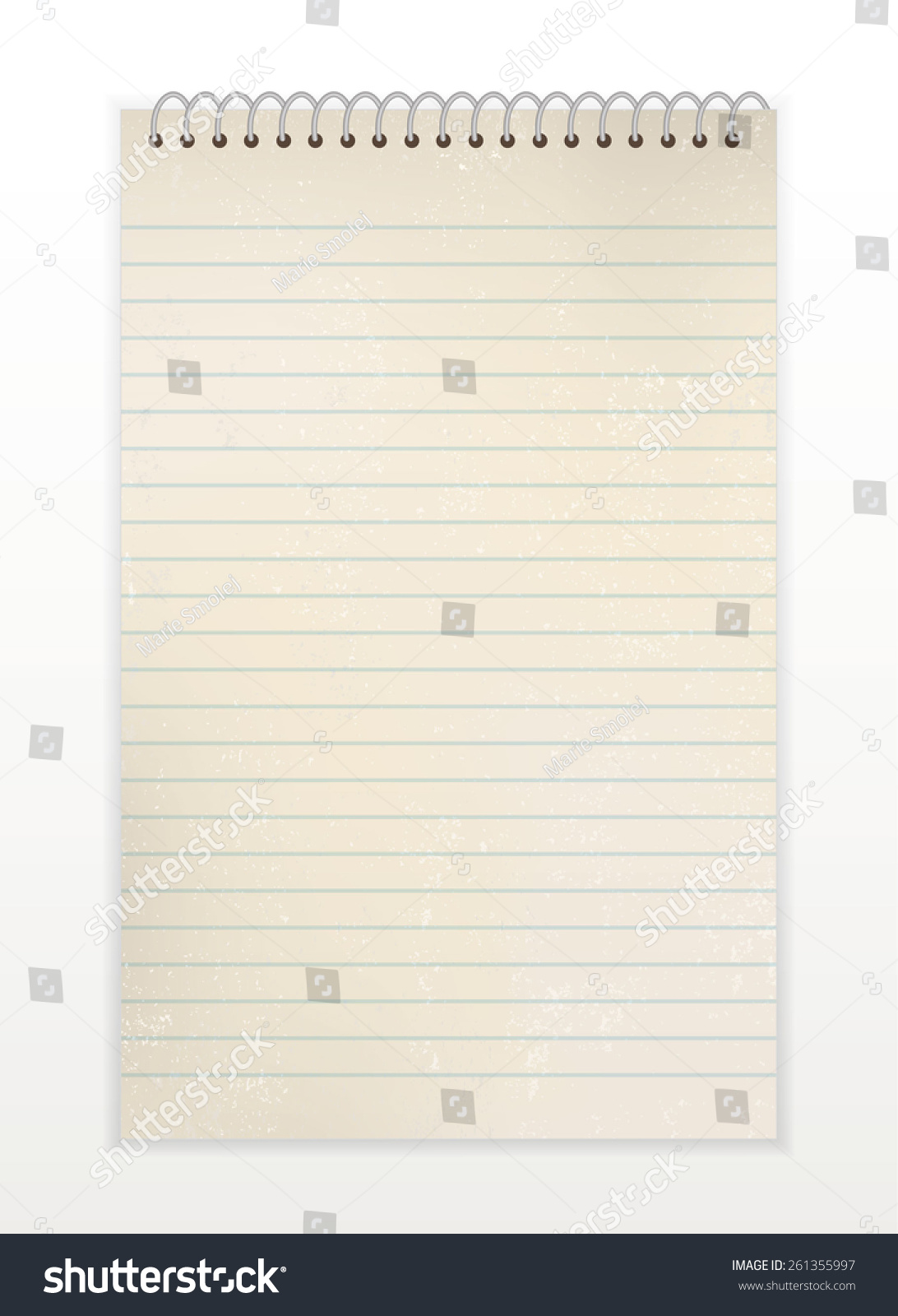 Vector old spiral notebook with lines. Use for - Royalty Free Stock ...