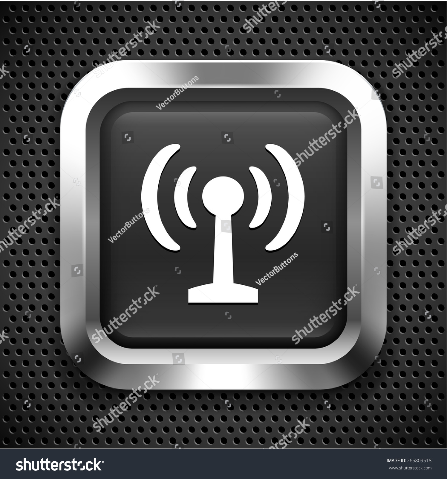 Wi-fi signal on Black Square Button - Royalty Free Stock Vector ...