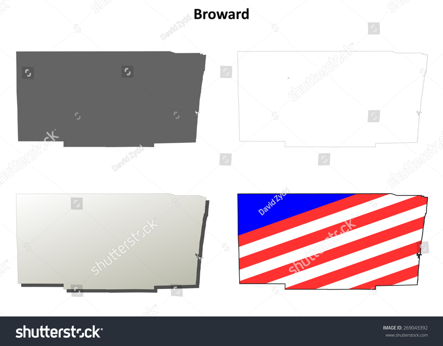 Broward County (Florida) outline map set - Royalty Free Stock Vector ...
