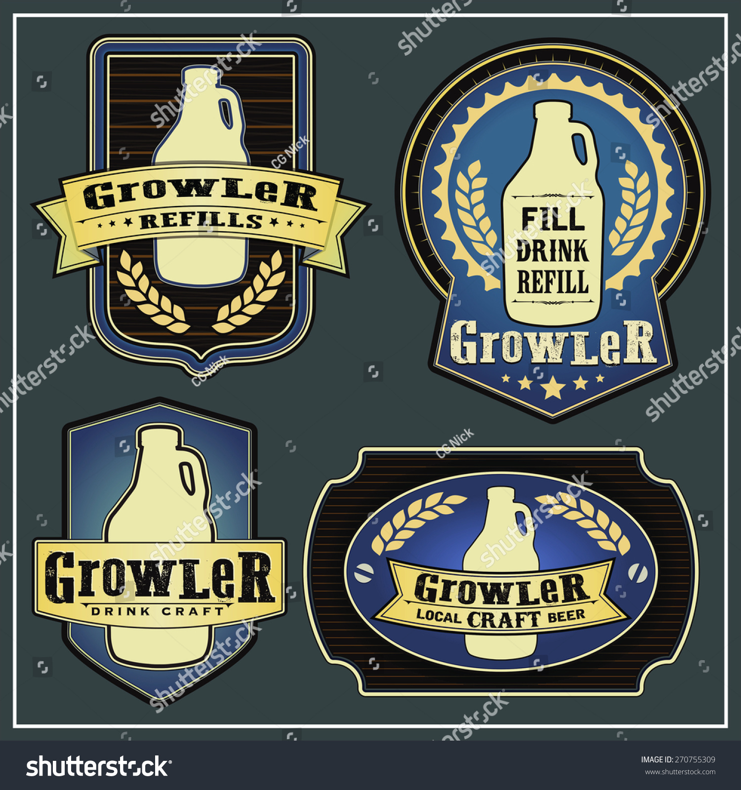 Growler Logos - Royalty Free Stock Vector 270755309 - Avopix.com