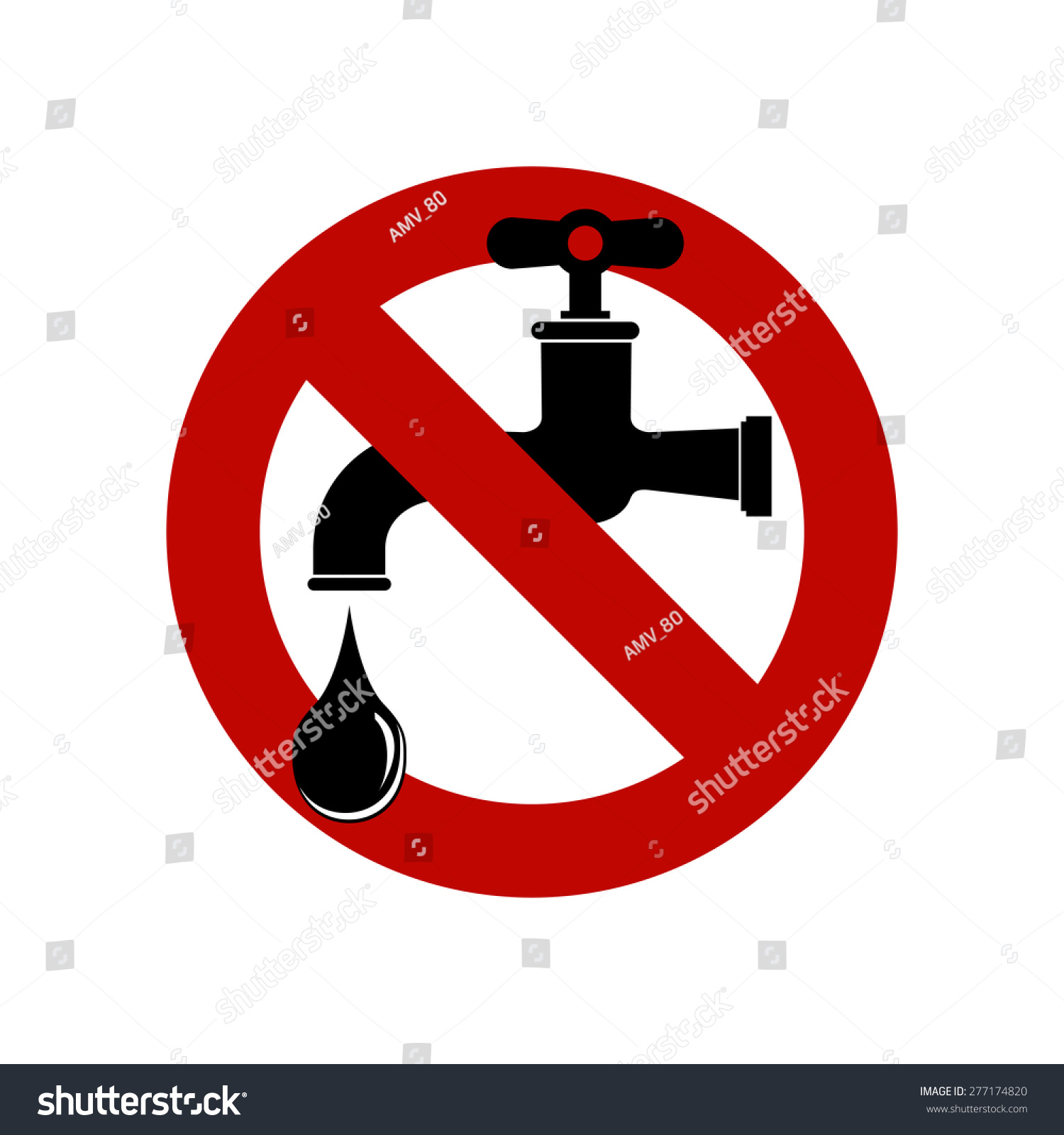 Save Water Sign Vector Illustration Faucet Royalty Free Stock