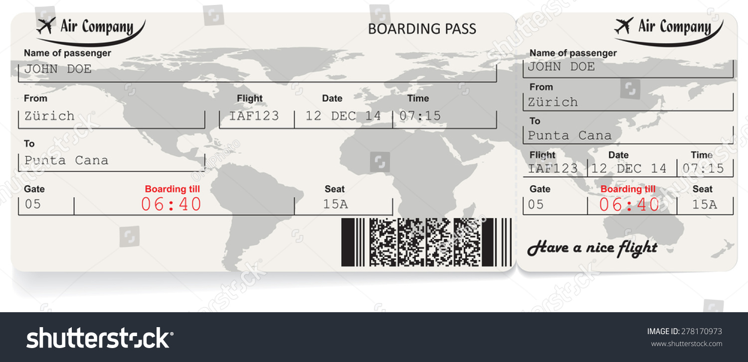 Vector Image Of Airline Boarding Pass Ticket Royalty Free Stock