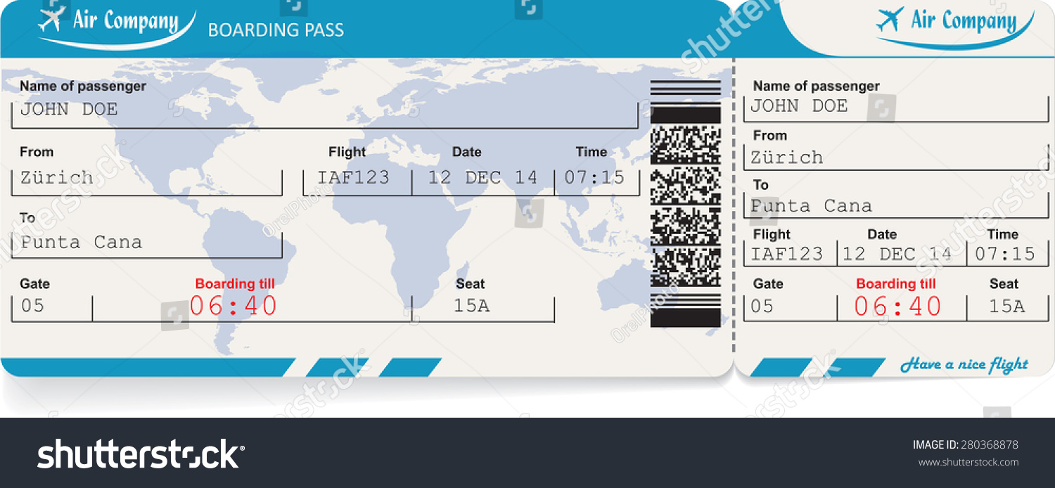 Vector Image Of Airline Boarding Pass Ticket Royalty Free Stock
