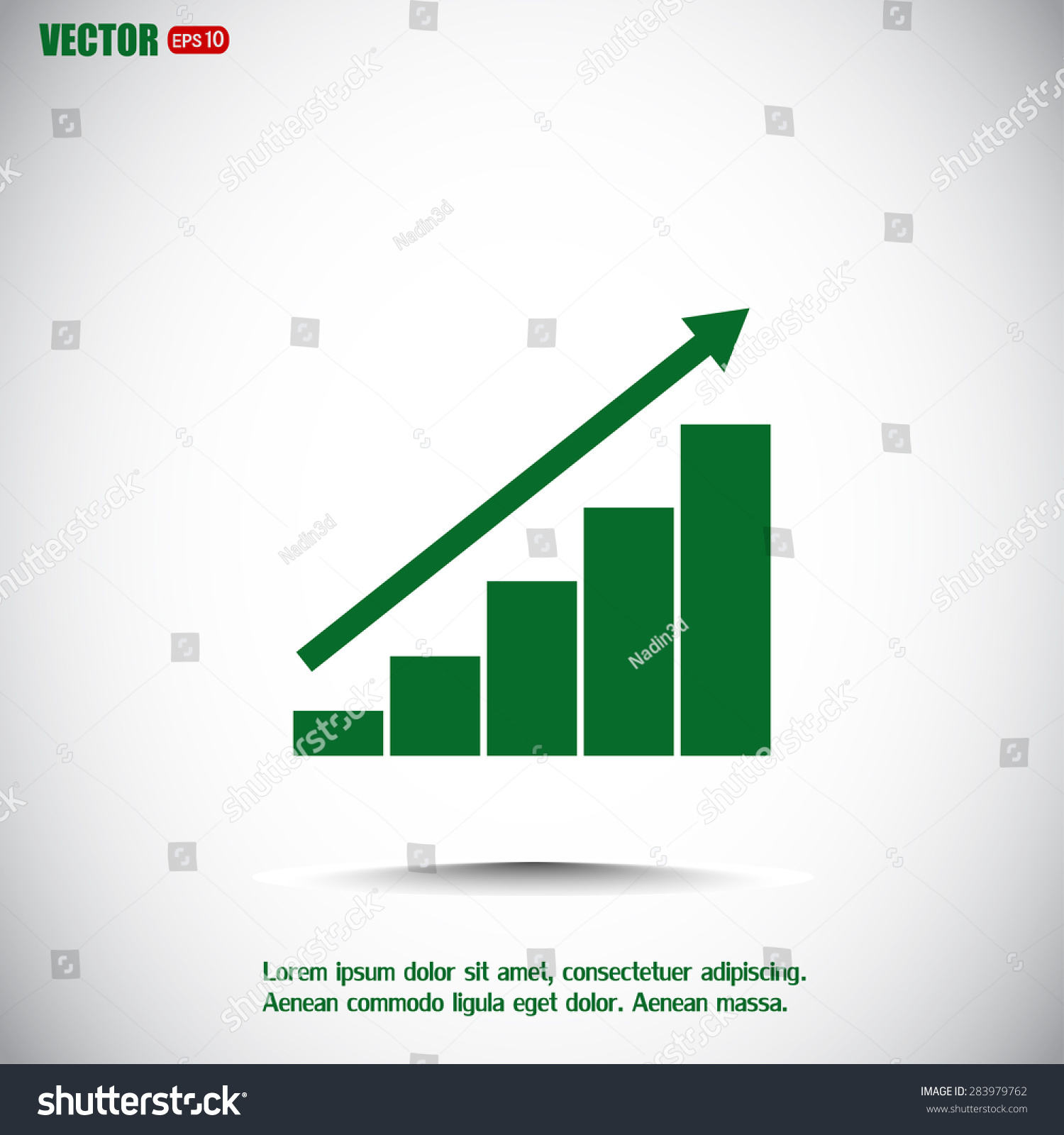 Vector Icon Growth Diagram Royalty Free Stock Vector 283979762