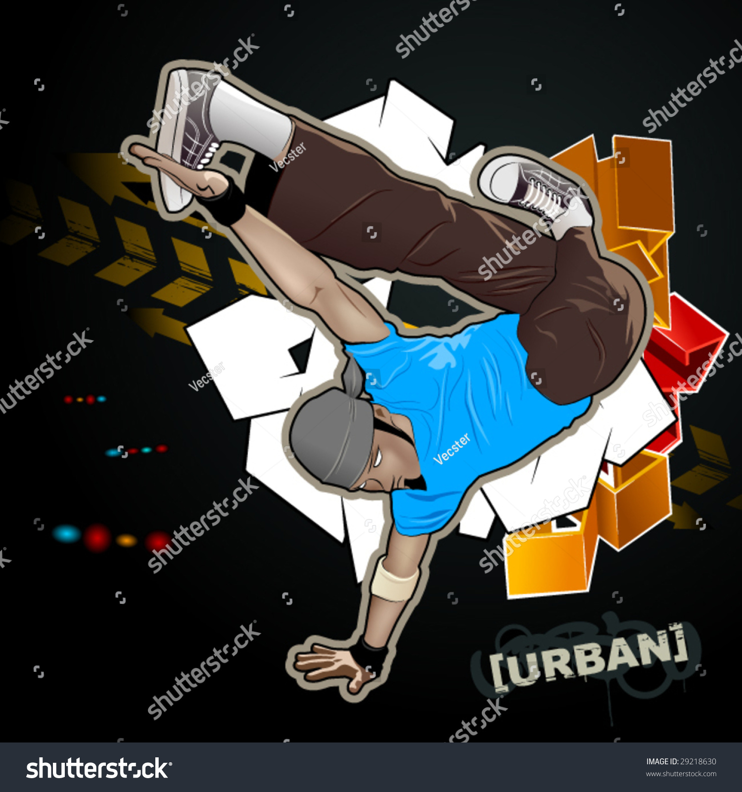 Cool image with breakdancer and street style - Royalty Free Stock ...