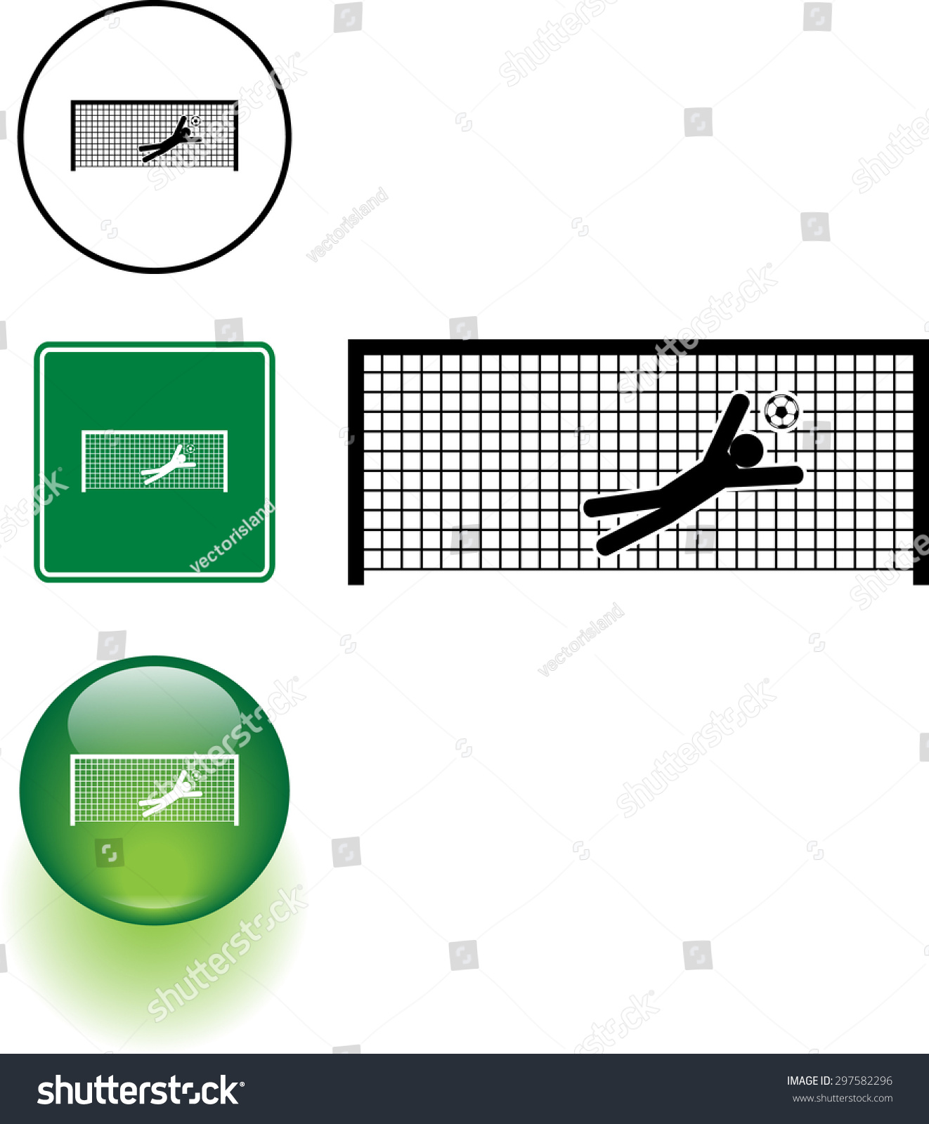 soccer goalkeeper trying to stop a goal symbol - Royalty Free Stock ...