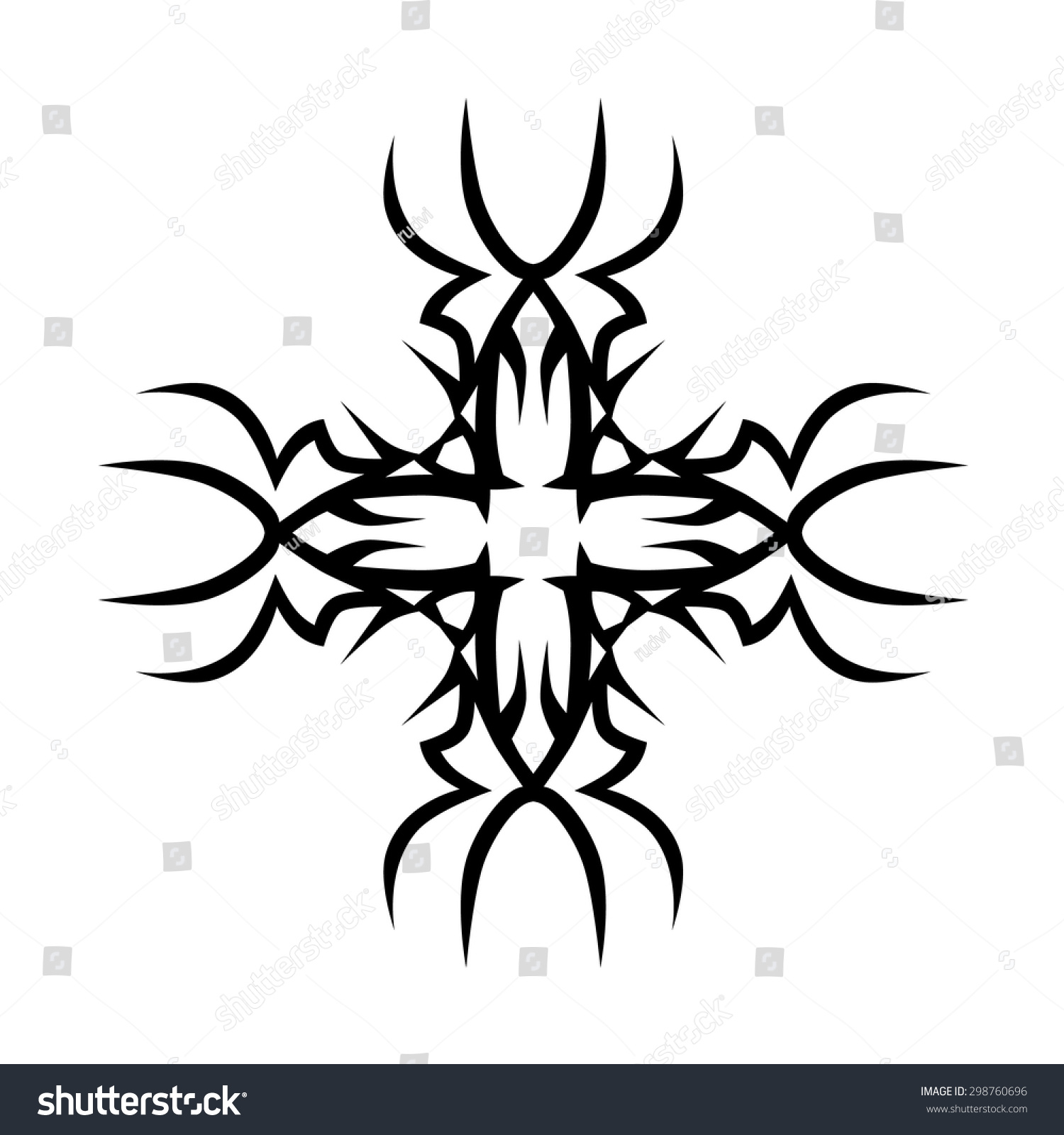 Tribal Tattoo Vector Design Sketch Art Cross Royalty Free Stock Vector 298760696