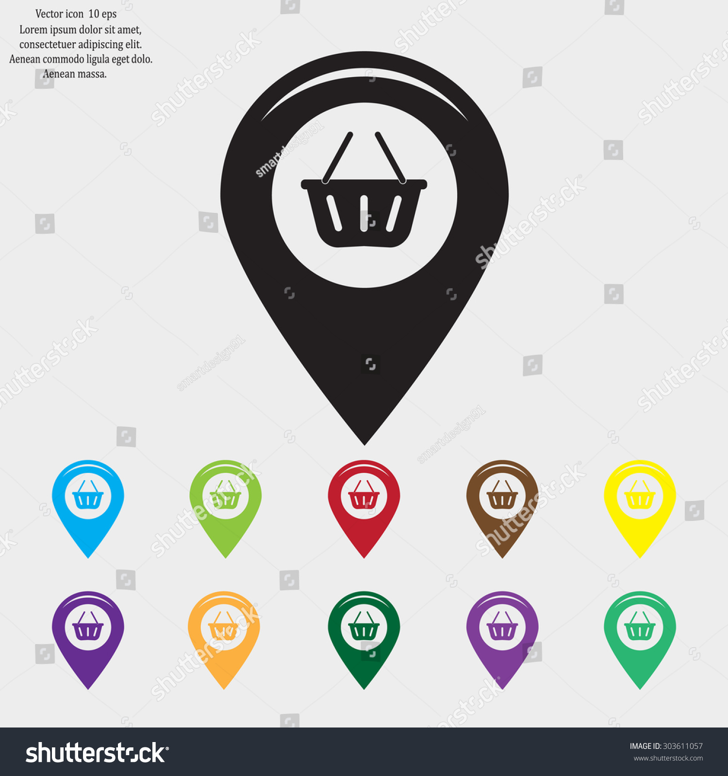 Map pointer with a shopping cart symbol - Royalty Free Stock Vector ...