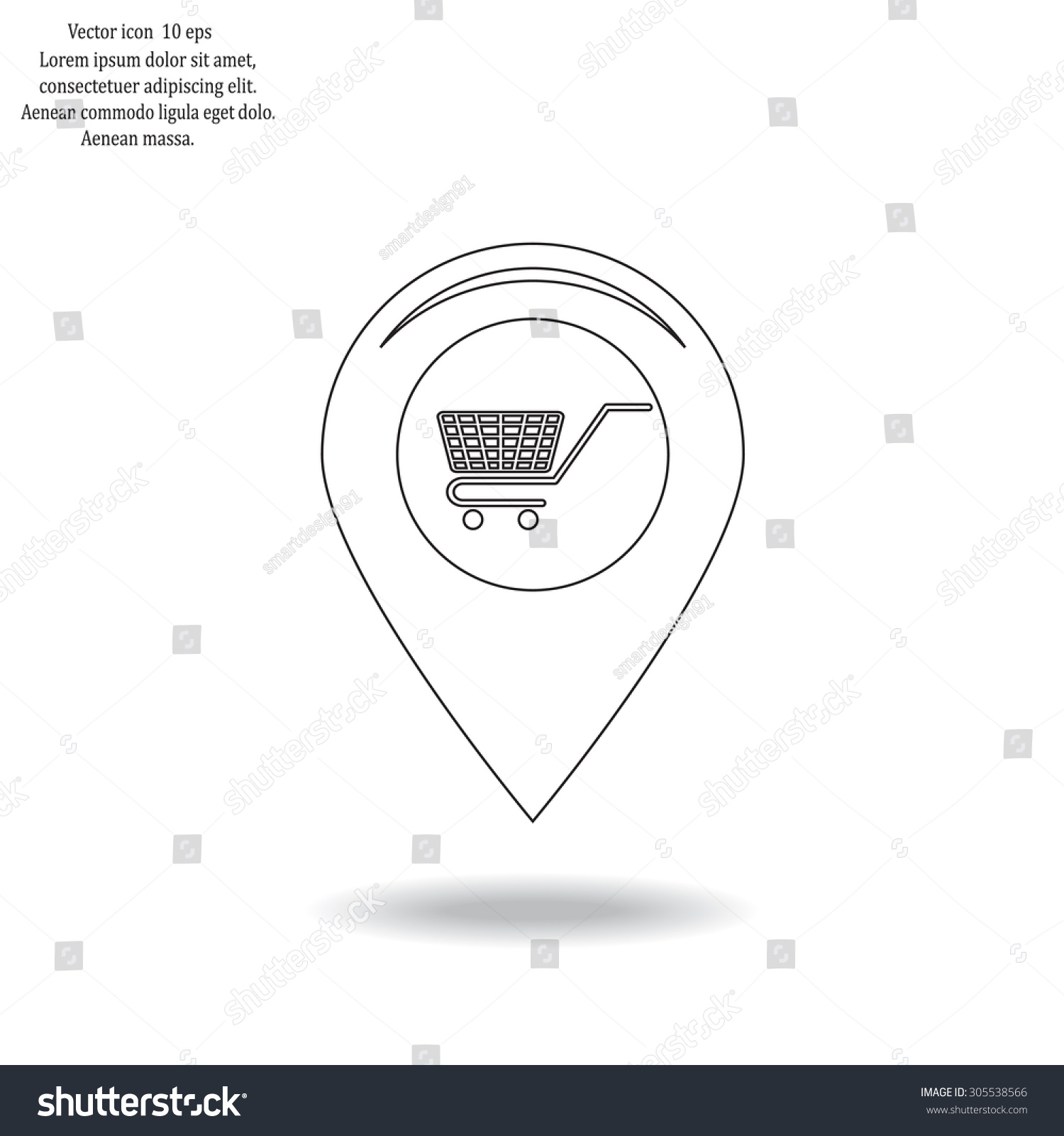 Map pointer with a shopping cart symbol - Royalty Free Stock Vector ...