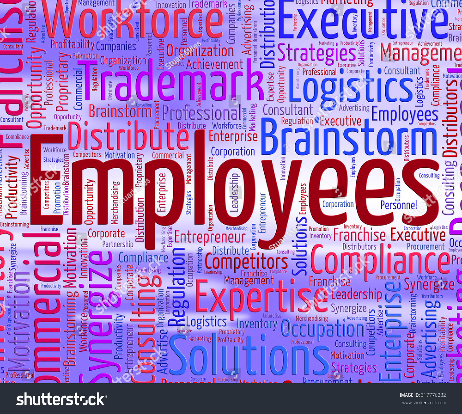 Employees Word Representing Member Of Staff And - Royalty Free Stock ...