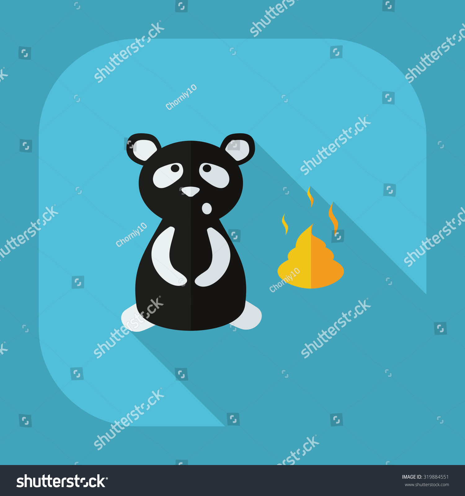Flat modern design with shadow icons panda turd - Royalty Free Stock ...