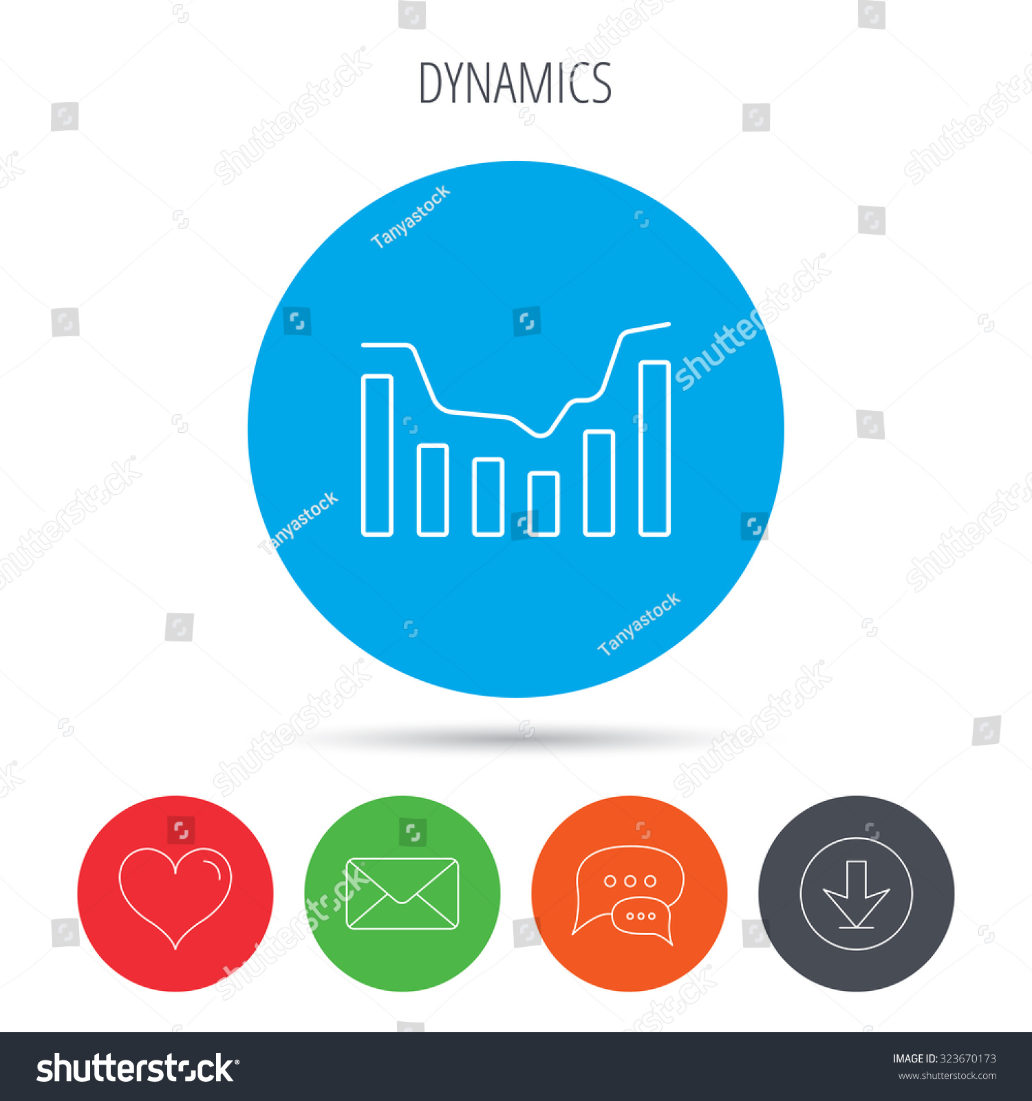Dynamics icon. Statistic chart sign. Growth - Royalty Free Stock Vector ...