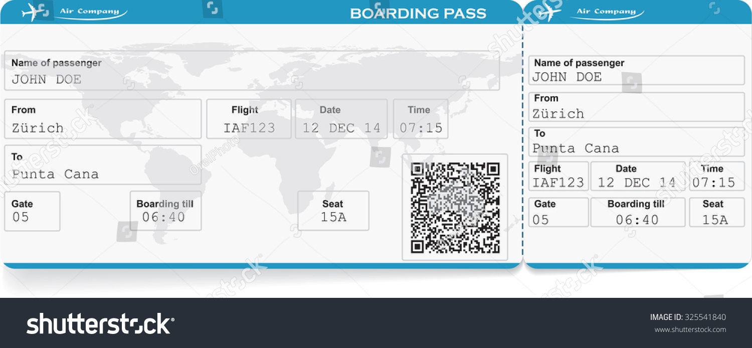 Pattern Of Airline Boarding Pass Ticket With Qr2 Royalty Free Stock